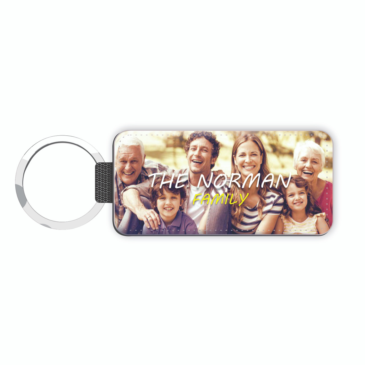 Personalized With Full Color PU Leather Rectangular Keychain ...