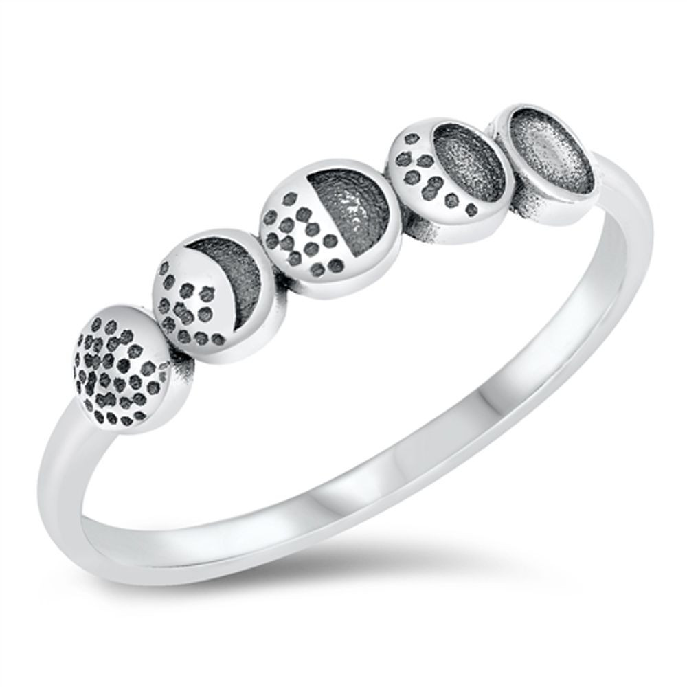 Personalized 925 Sterling Silver Moon Phases Ring - ForeverGifts.com