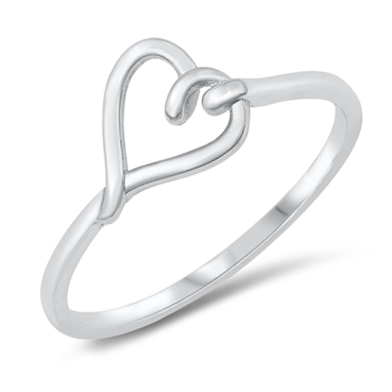 925 Genuine Sterling Silver Heart Ring - ForeverGifts.com