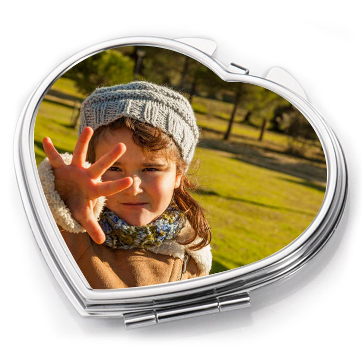 Personalized with Full Color Photo Heart Compact Mirror