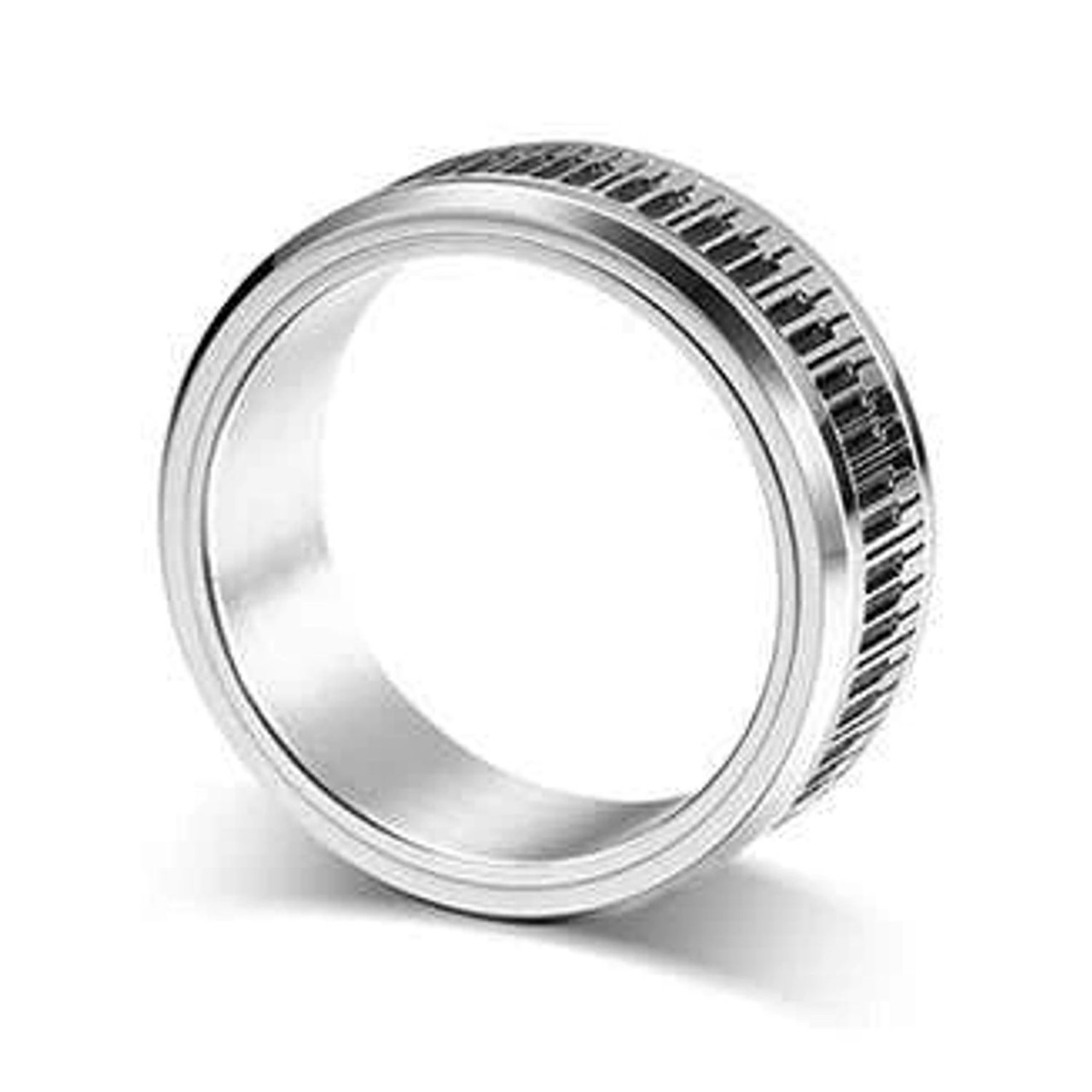 Personalized Stainless Steel Piano Musical Spinner Band Ring ...