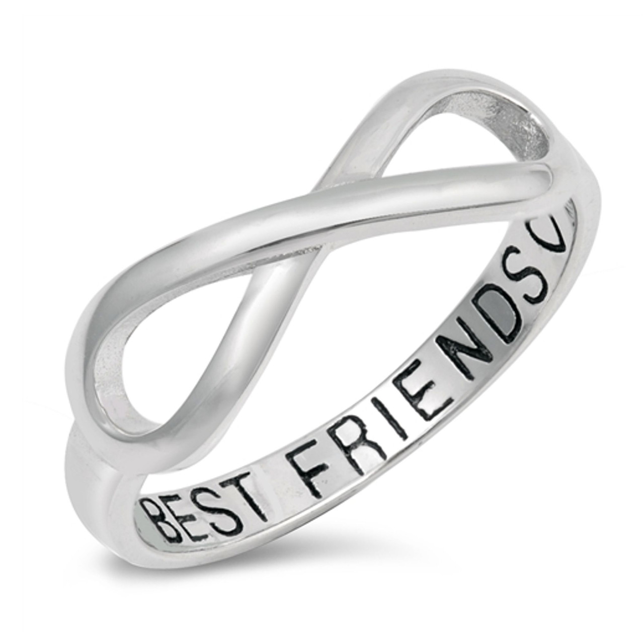 Quality 925 Sterling Silver Best Friends Infinity Ring - ForeverGifts.com