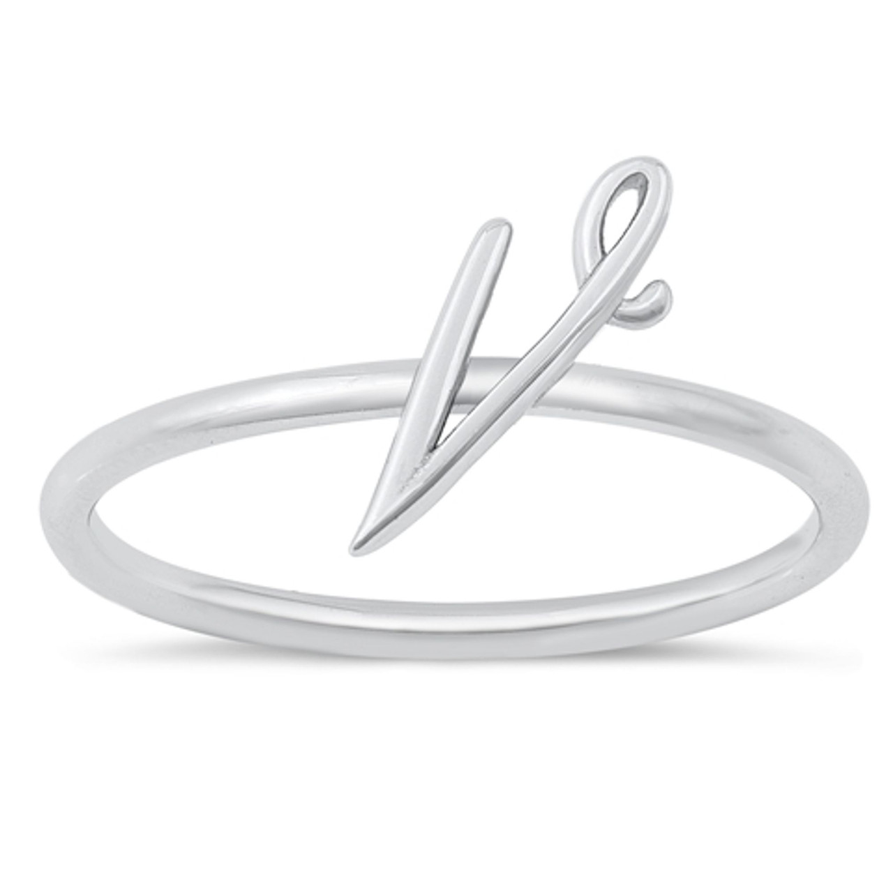 Quality 925 Sterling Silver Initial Ring - ForeverGifts.com