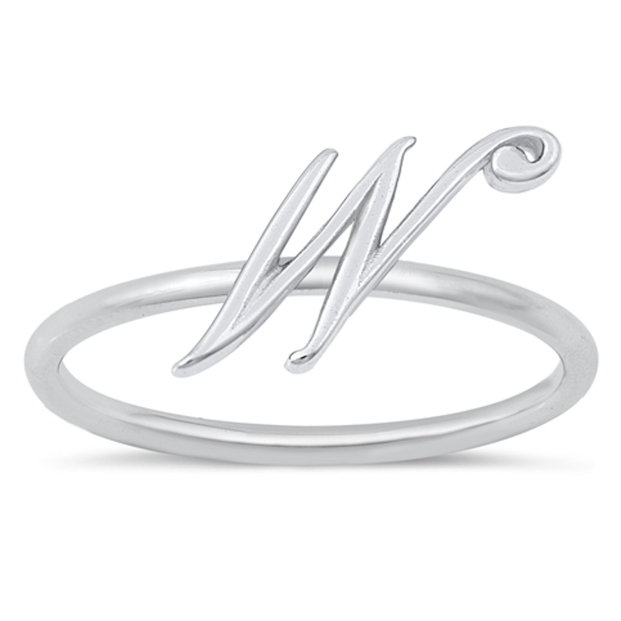 Quality 925 Sterling Silver Initial Ring - ForeverGifts.com