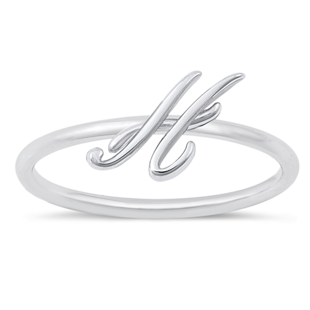 Quality 925 Sterling Silver Initial Ring - ForeverGifts.com