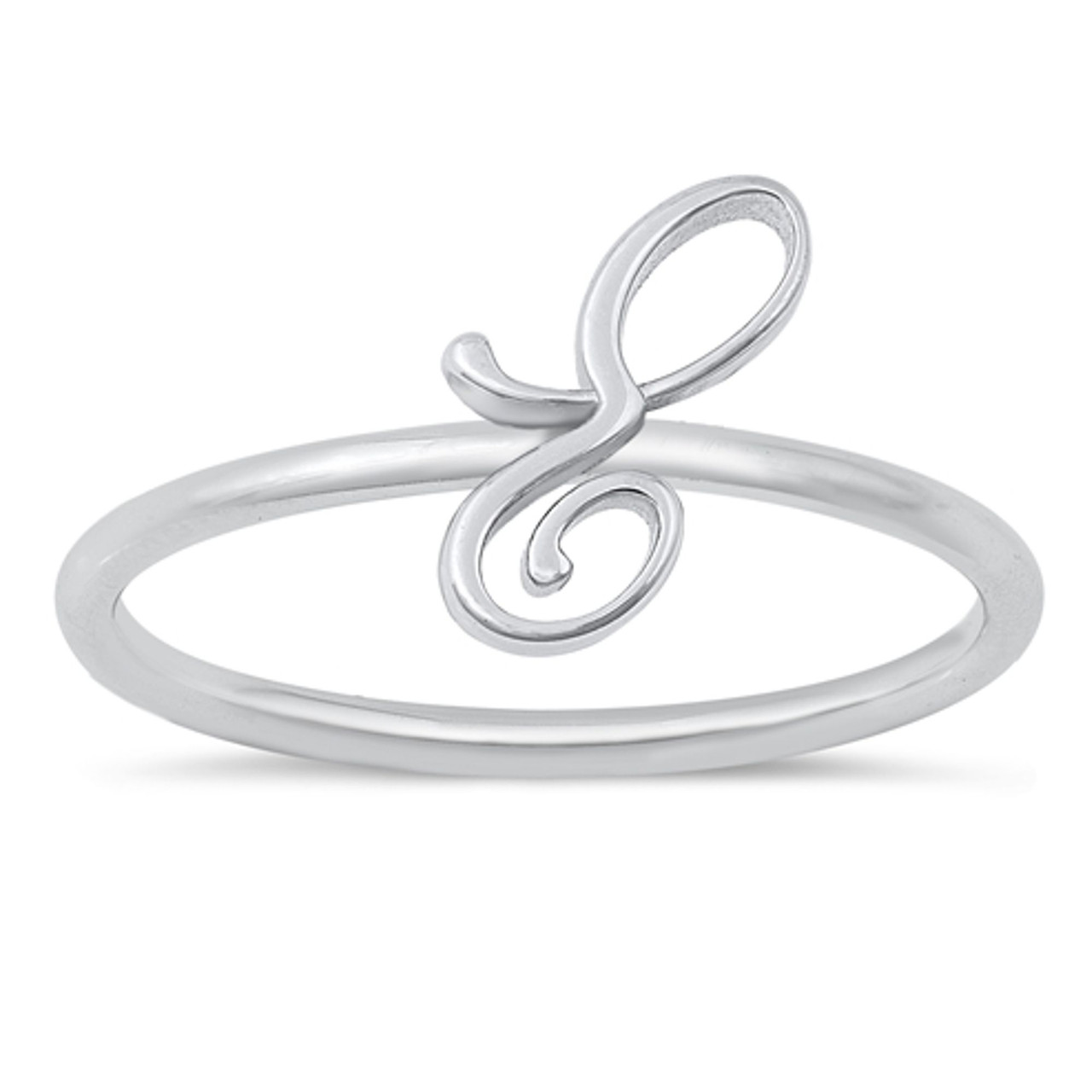 Quality 925 Sterling Silver Initial Ring - ForeverGifts.com