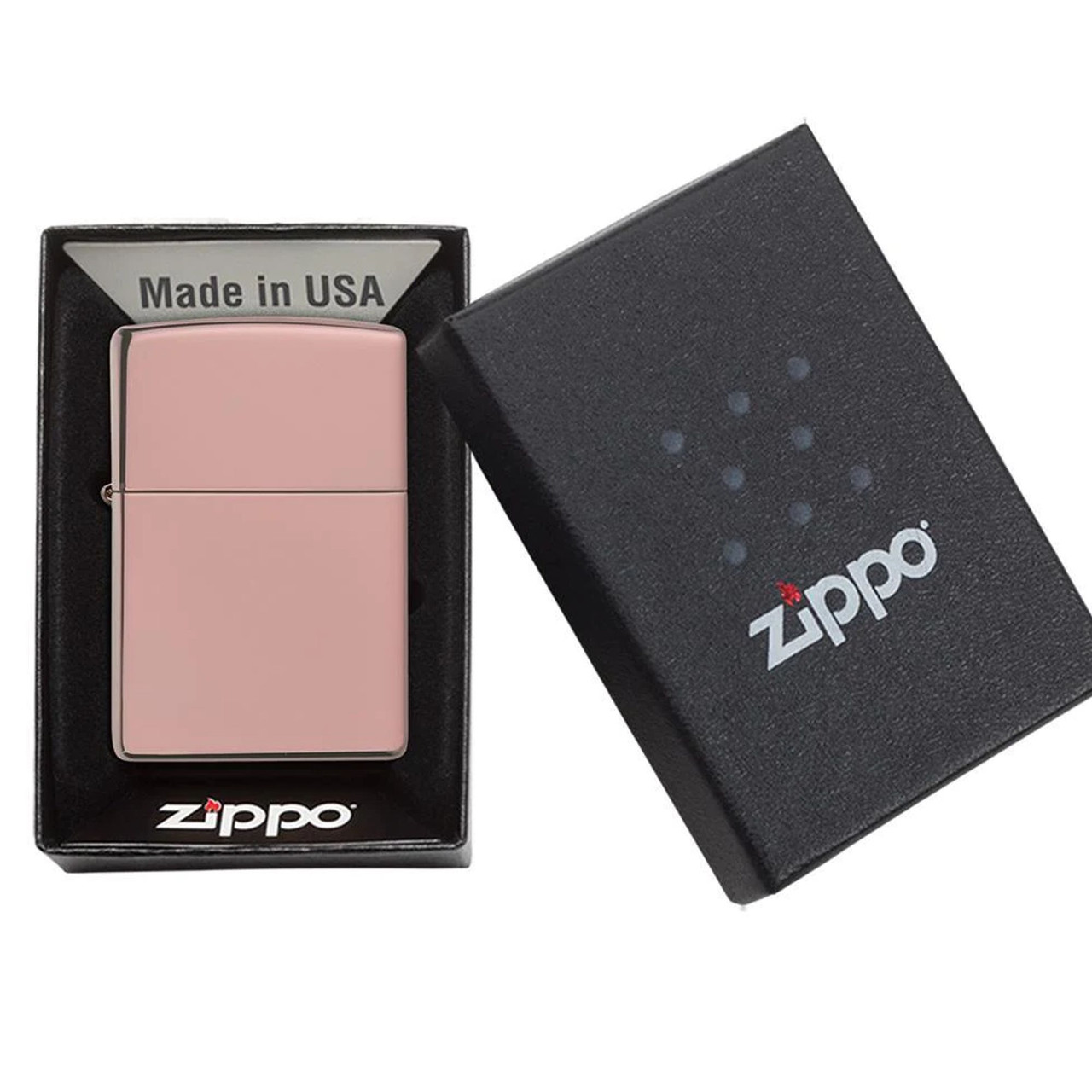 Personalized Classic High Polish Rose Gold Genuine Zippo Lighter ...
