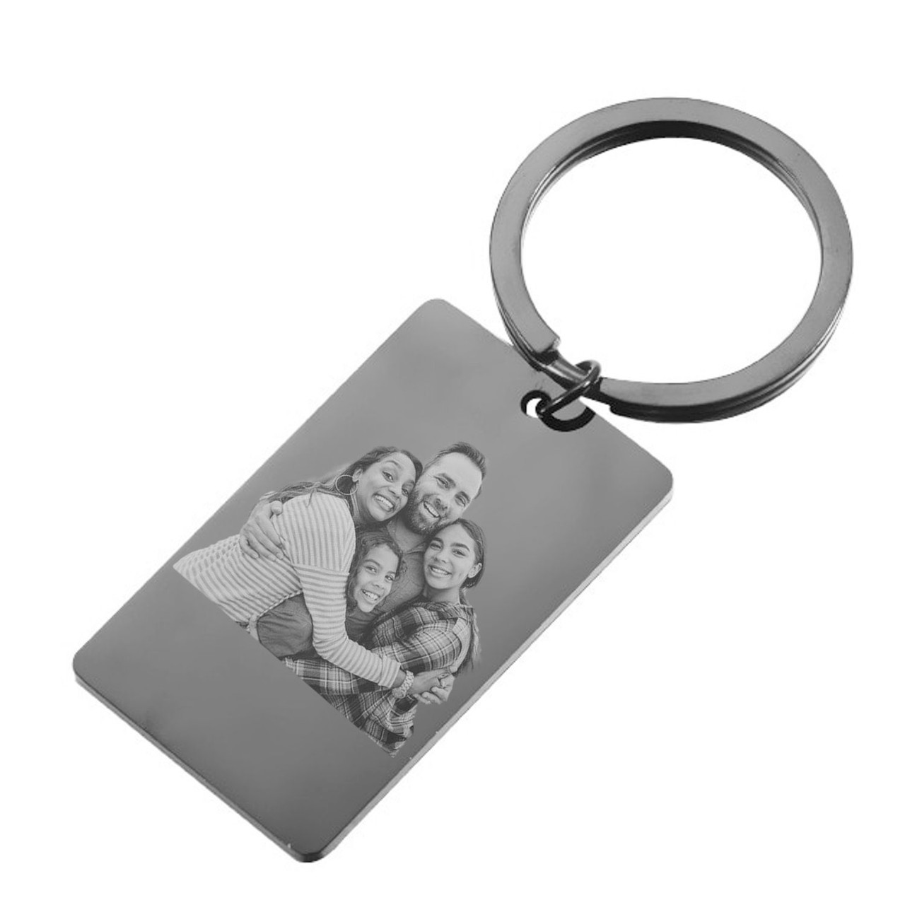 Buy Personalized Shiny Black Stainless Steel Keychain Gift Item