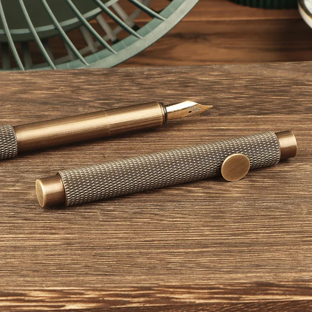 Retro Brass Metal Mini Pocket Short Fountain Pen