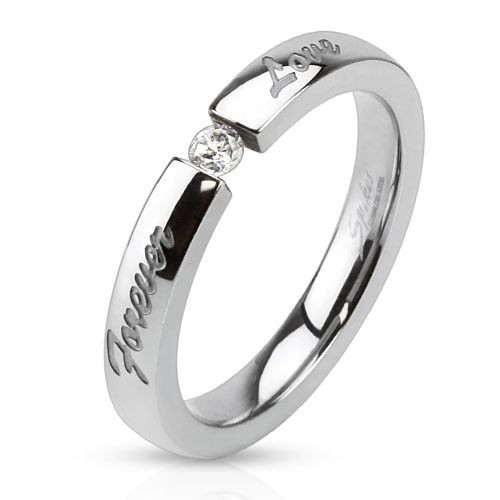 Personalized Forever Love Ring with Cubic Zirconia