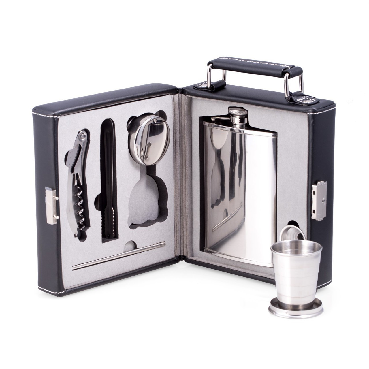 Personalized Mini Bar To Go: 7 Piece Set in Black Case