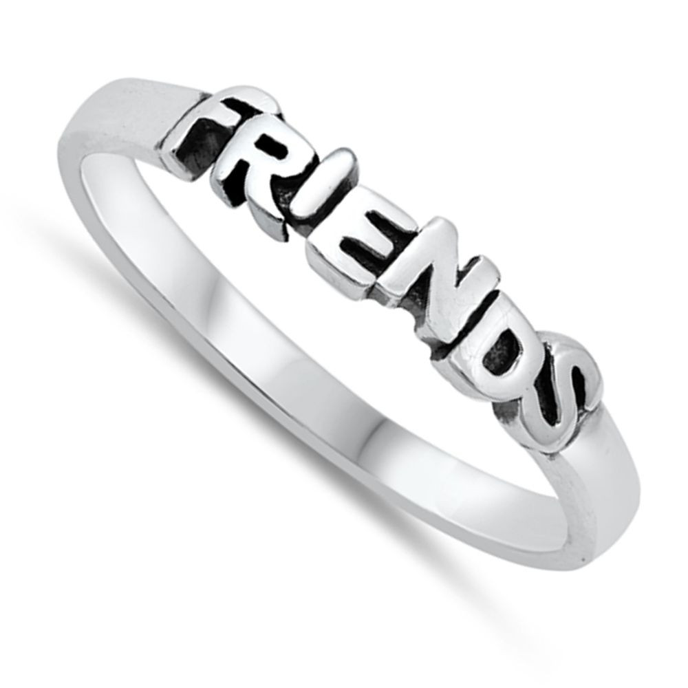Personalized Genuine 925 Sterling Silver Friends Ring