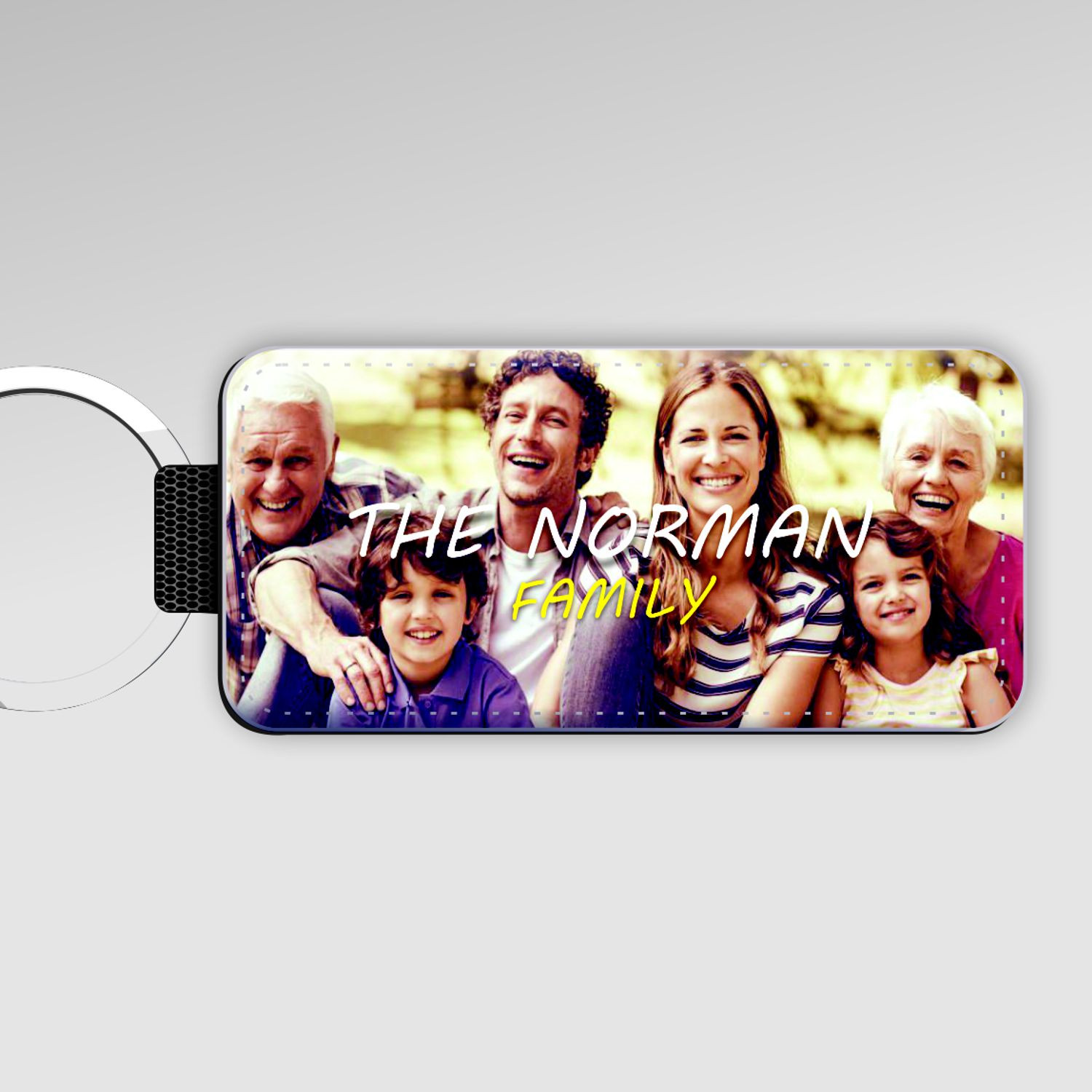 Personalized With Full Color PU Leather Rectangular Keychain