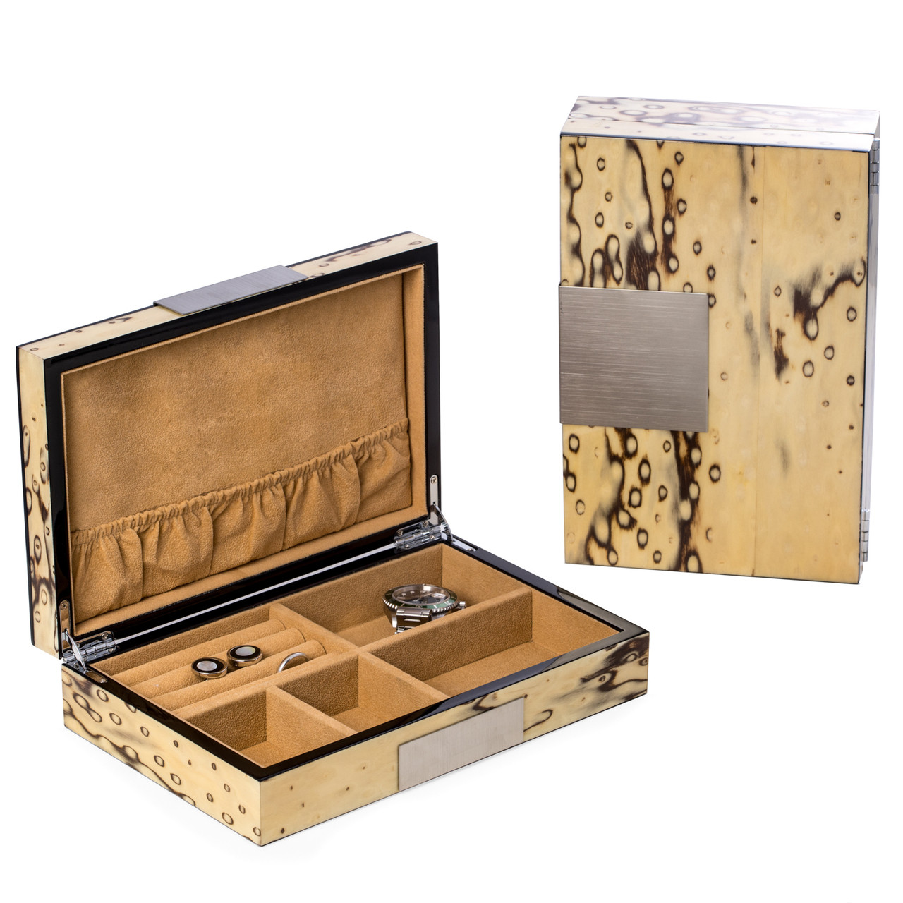 Personalized valet box: Wood with Stainless Steel Accents
