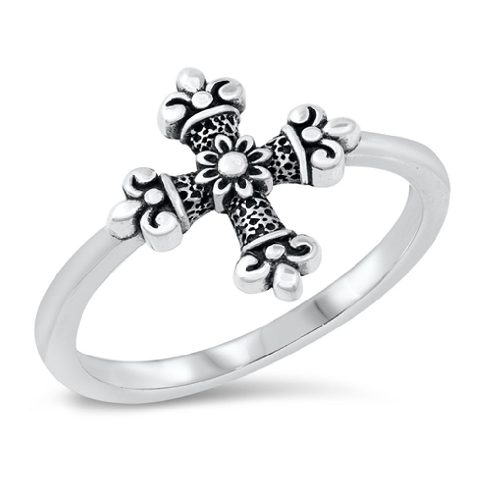 Quality 925 Sterling Silver Cross Ring - ForeverGifts.com