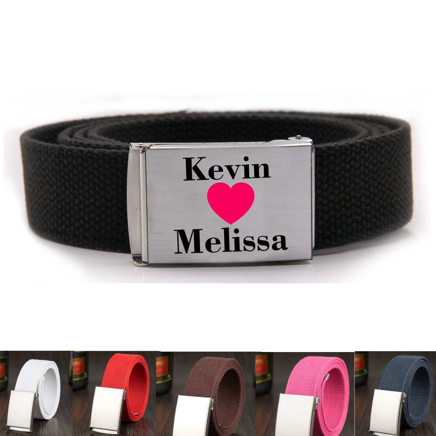 Personalized Custom Made Web Belt & Buckle - Buy Online Now