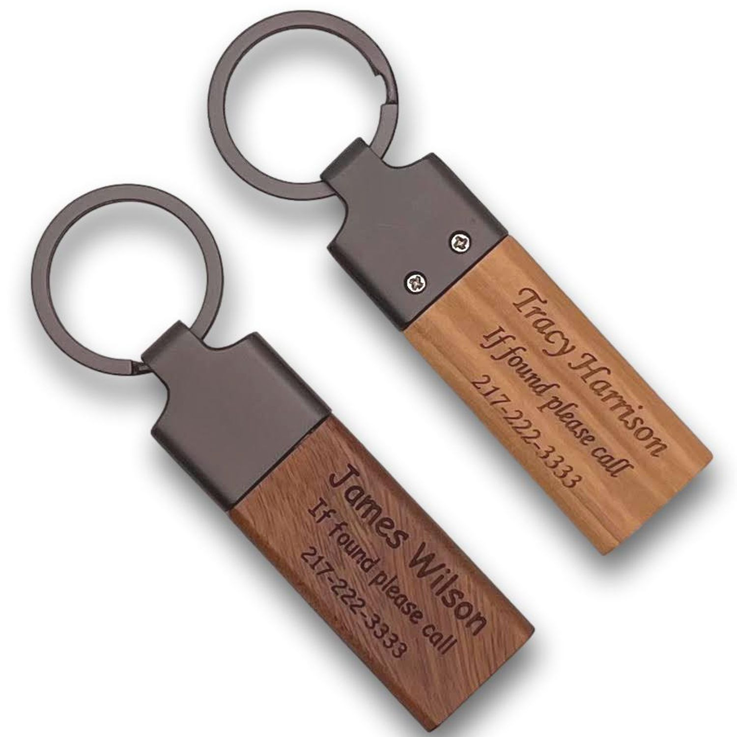 Personalized Quality Wood and metal Luxury Keychains