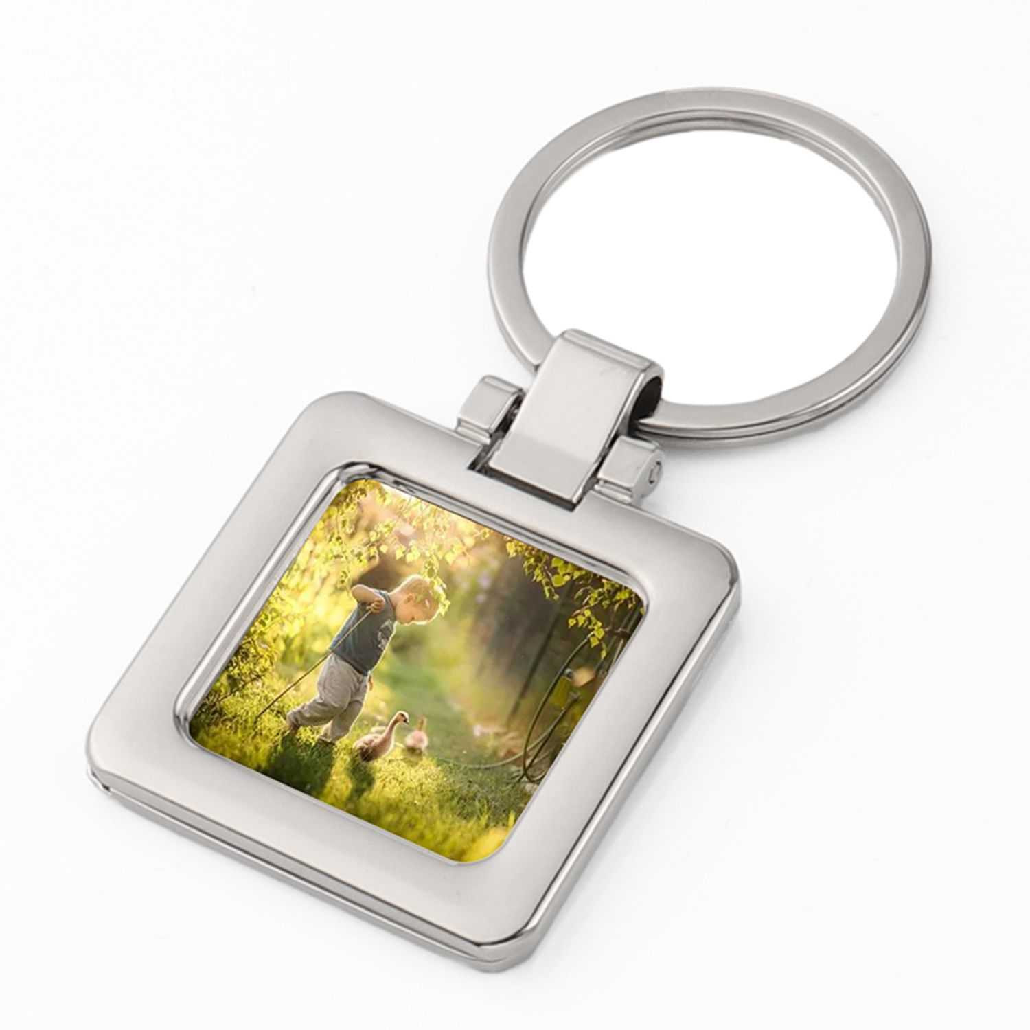 Personalized Square-Shape Metal Custom Photo Keychain