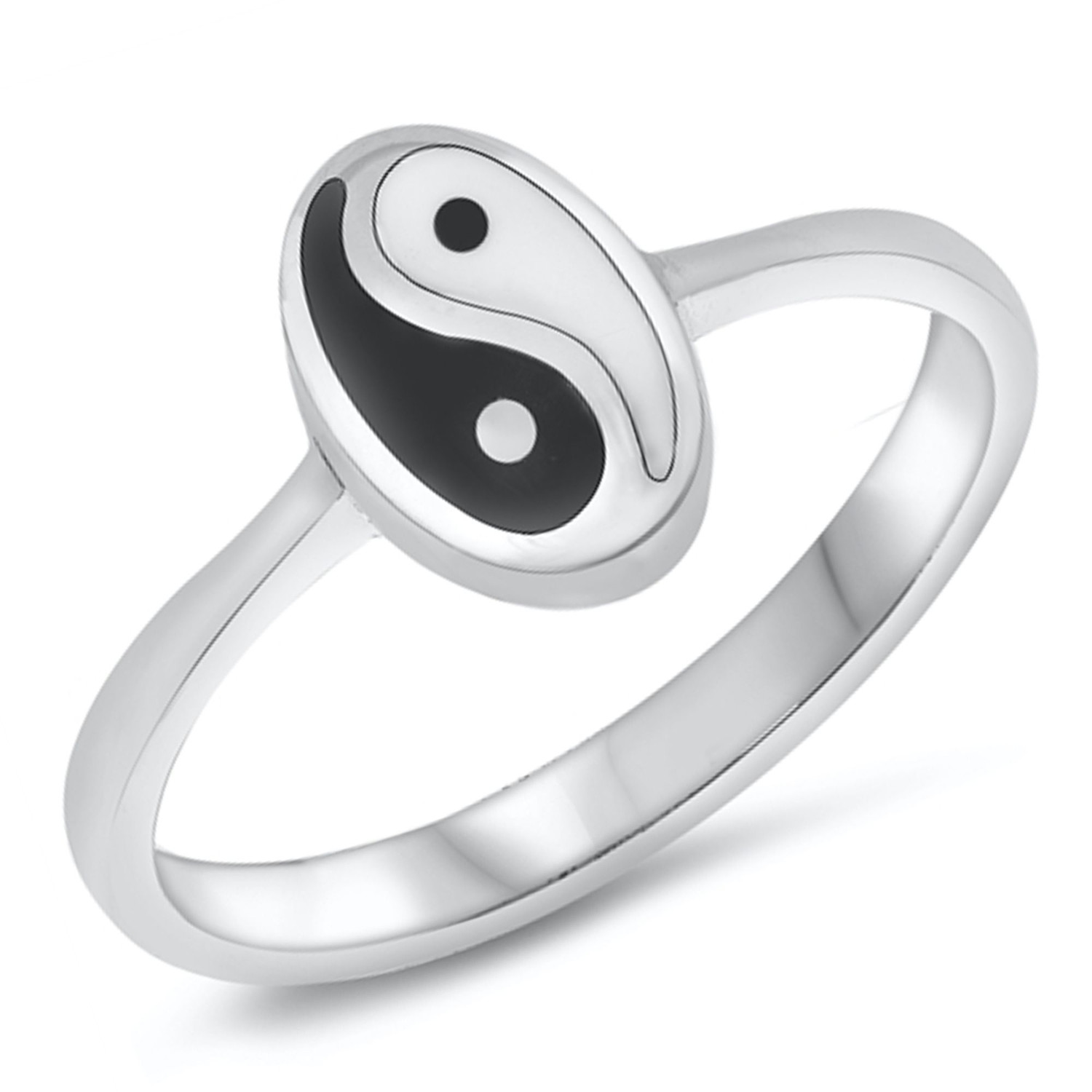 Personalized 925 Sterling Silver Ying Yang Ring