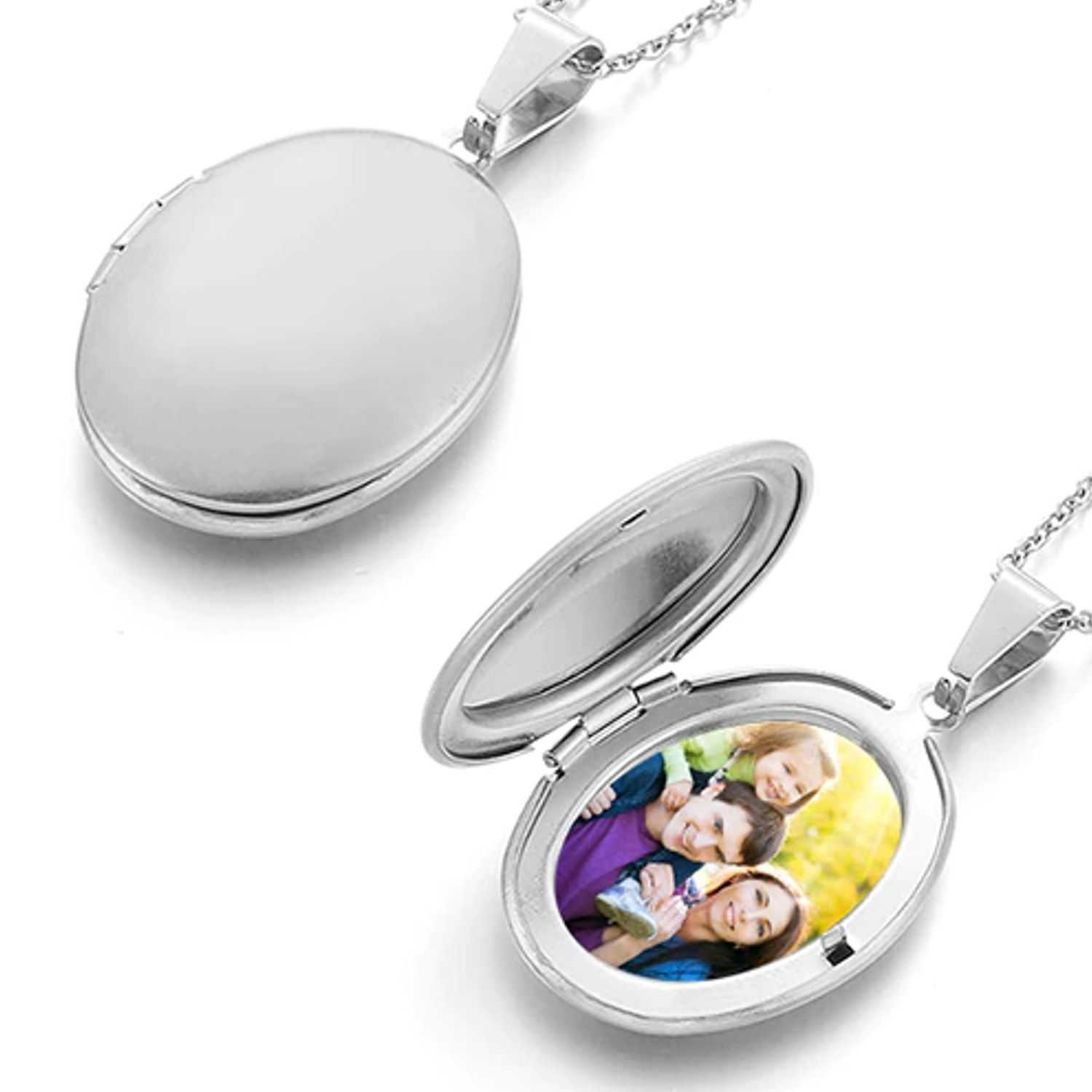 Customized Oval Locket Pendant - Personalized Photo Pendants