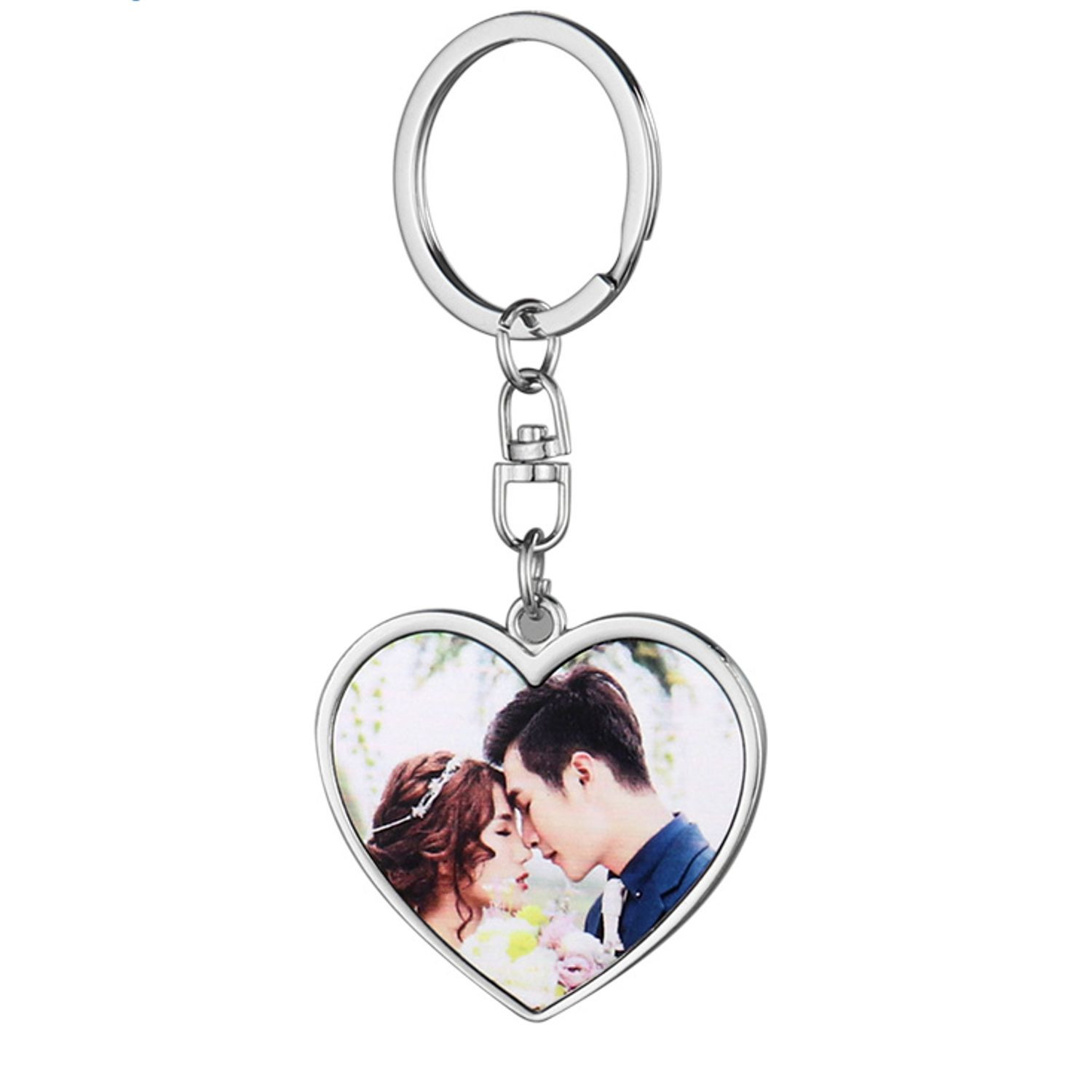 Personalized Quality Heart Shape Metal Photo Keychain
