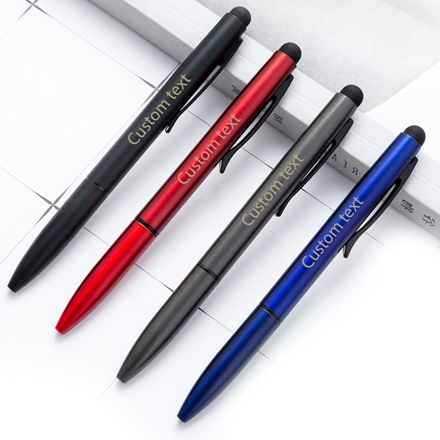 Personalized Metal Stylus Ballpoint Pen with Free Engraving