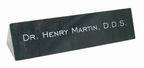Customized Black Marble Desk Name Bar with Free Engraving