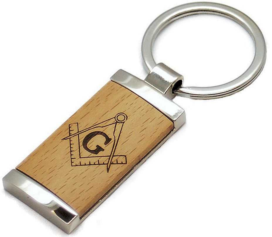 Personalized Masonic Keychain | Engraved Wood Keychain