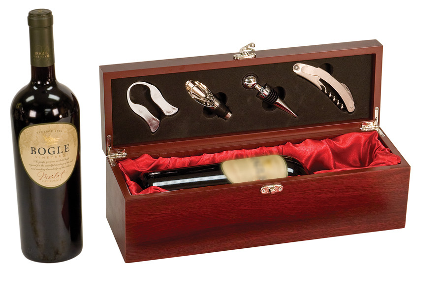 Personalized Single Wine Box With Tools - ForeverGifts.com