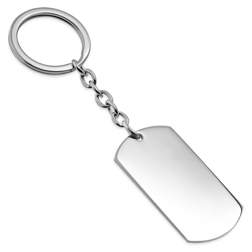 Stainless Steel Dog Tag Keychain - Personalized keychain