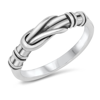 Personalized 925 Sterling Silver Infinity Knot Ring - ForeverGifts.com