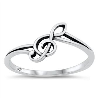 Personalized Sterling Silver Lab Opal Ring with Treble Clef Music ...