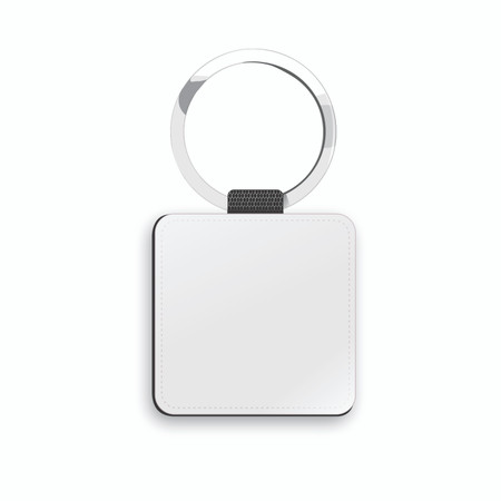 Personalized With Full Color PU Leather Square Keychain - ForeverGifts.com
