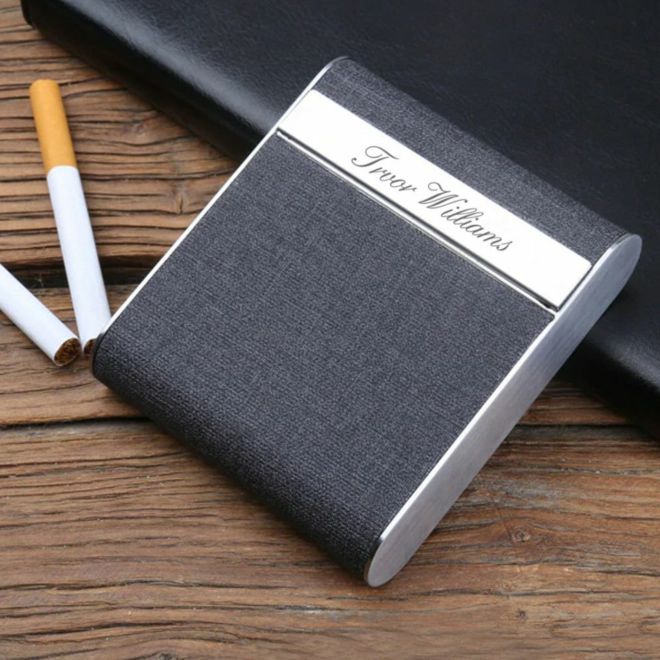 Find stylish & personalized cigarette cases w/ lighter!