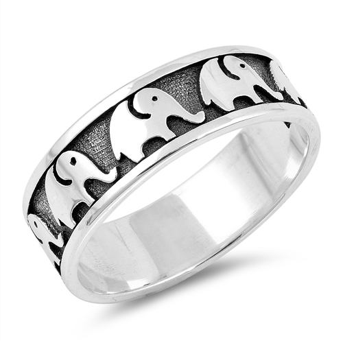 Sterling Silver Elephant Design Rings