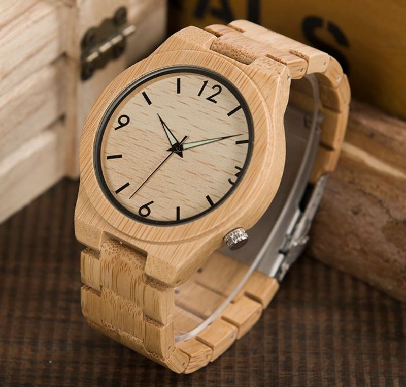 Personalized Quality Luxury Bamboo Wood Quartz Watch - ForeverGifts.com