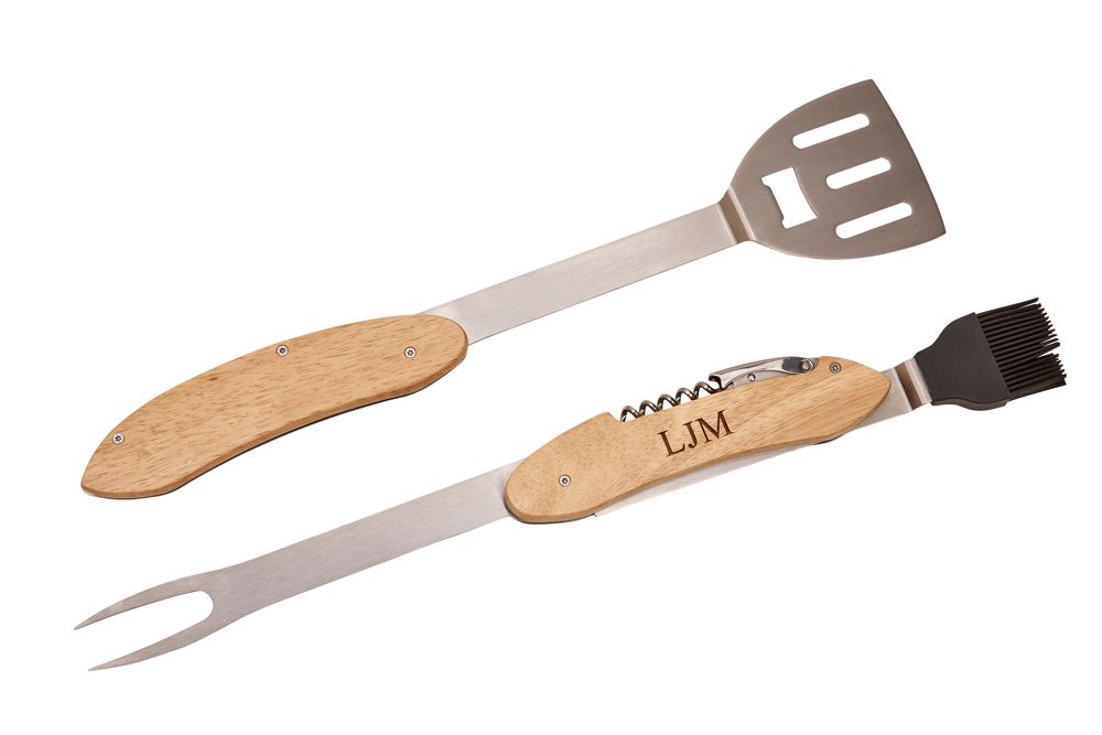 Shop Personalized Folding Wooden Handle BBQ Tools Gift Set