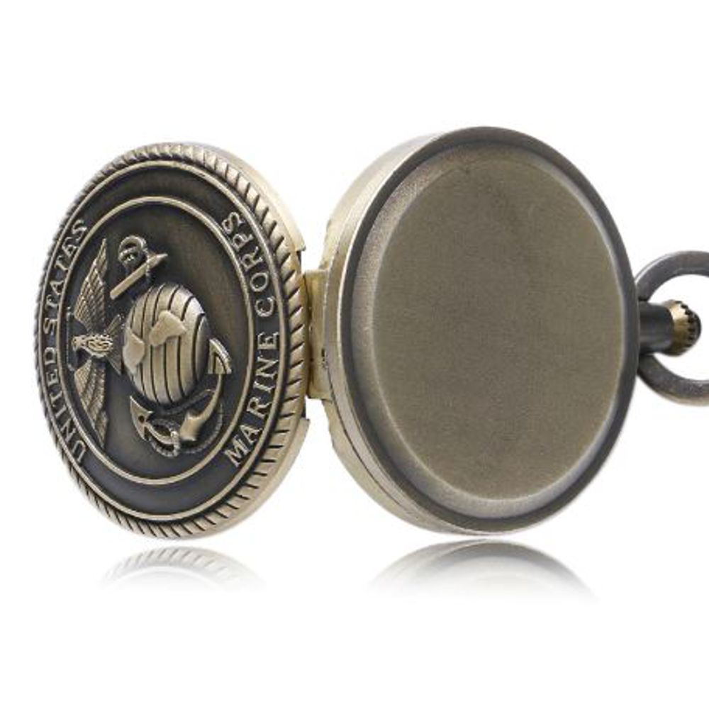 Personalized Quartz Movement US Marine Badge Antique Pocket Watch ...