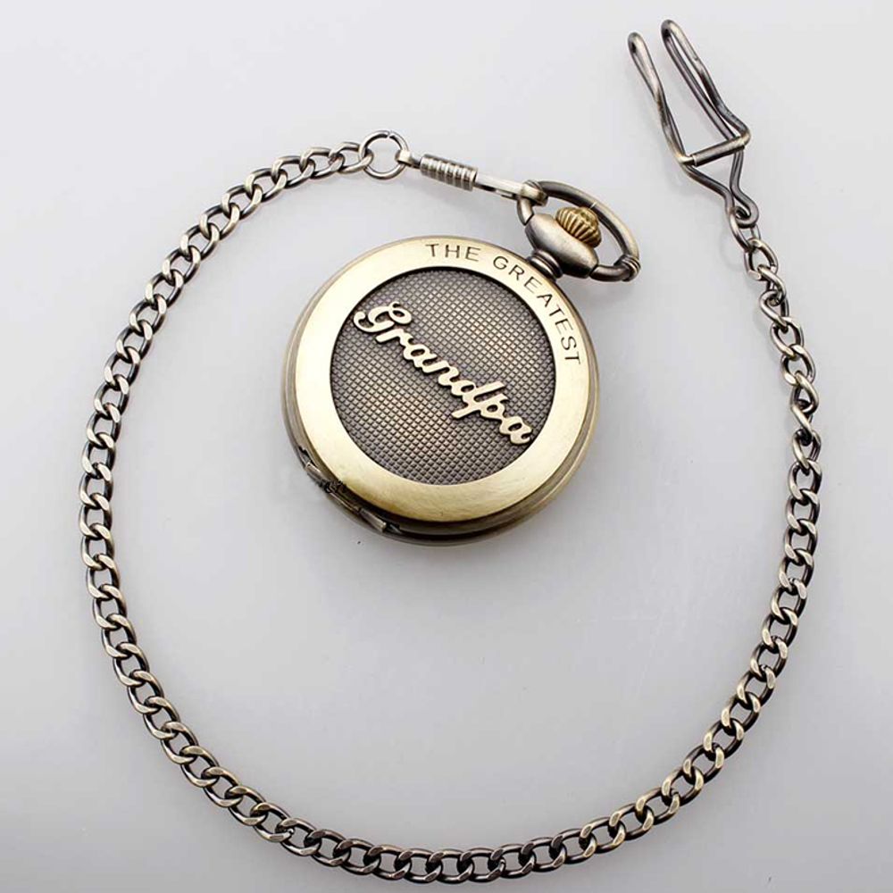 Personalized The Greatest Grandpa Quartz Antique Pocket Watch ...