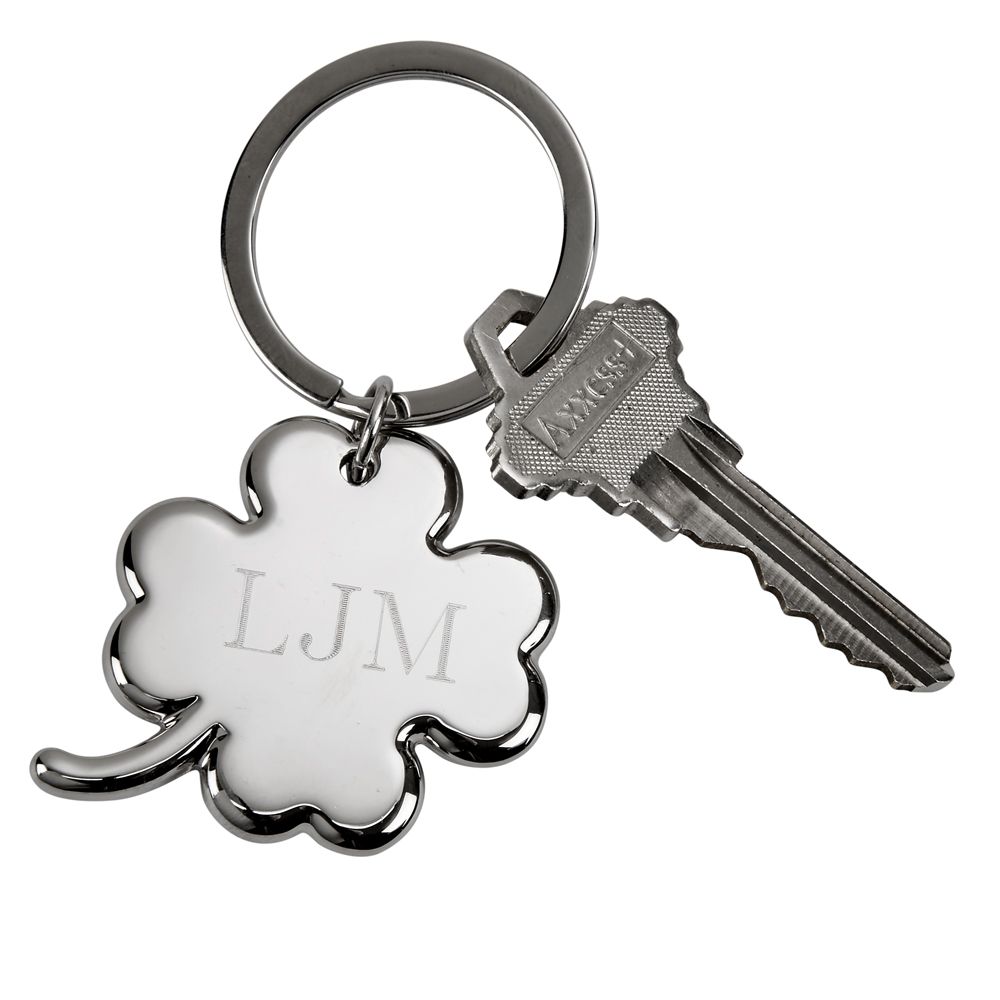 Personalized 4 Leaf Clover Keychain - ForeverGifts.com