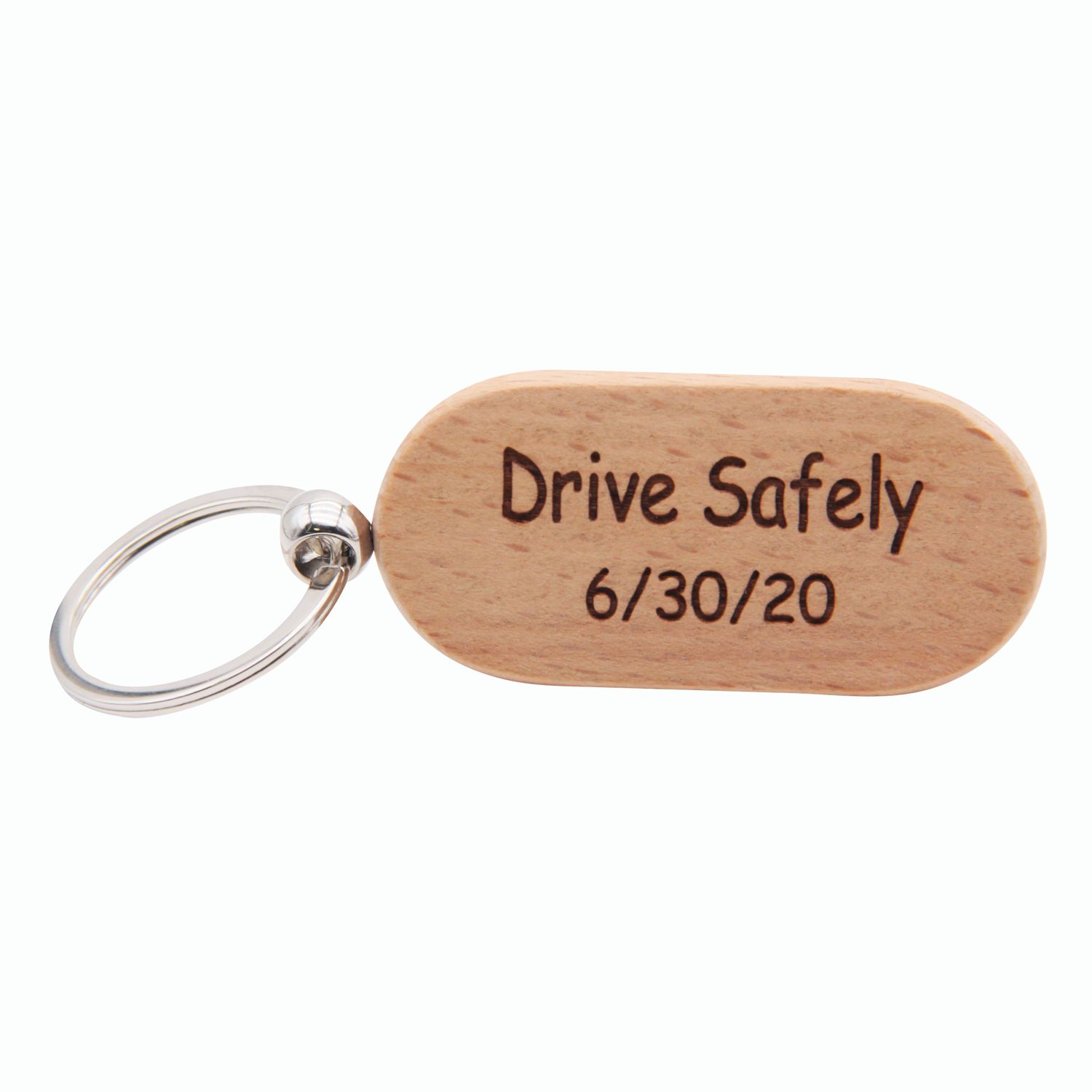 Personalized Custom Engraved Wood Keychain - ForeverGifts.com