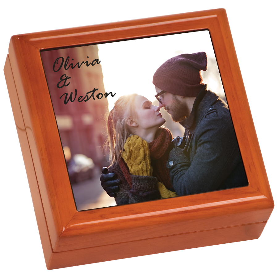 Personalized High Quality Brown Gift Box with Ceramic Tile