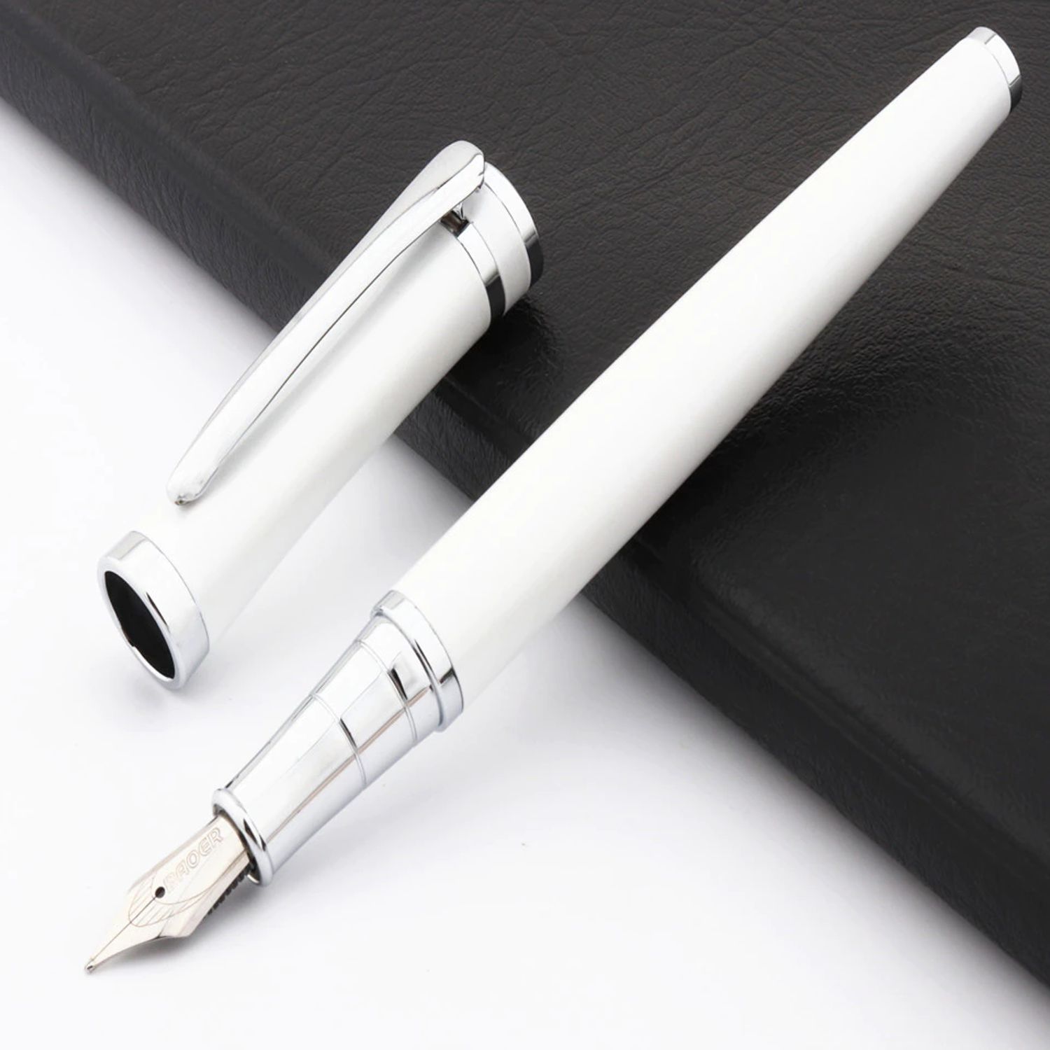 Personalized Quality White Fountain Pen - ForeverGifts.com