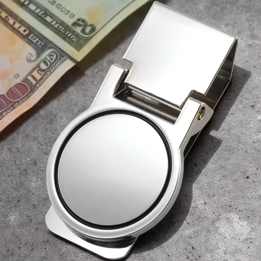 Personalized Round Quality Folding Money Clip - ForeverGifts.com