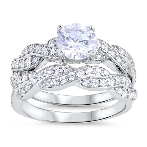 Personalized .925 Sterling Silver With CZ Wedding Ring