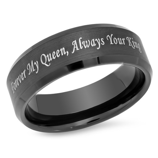 Forever My Queen Promise Ring | Black Tungsten Ring