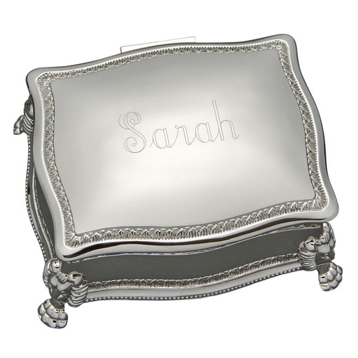 Personalized Elegant Shiny Silver Jewelry Box
