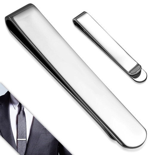 Personalized Stainless Steel Plain Tie Clip - Free Engraving