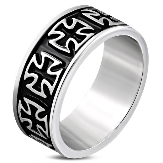 Personalized Stainless Steel 2-Tone Customized Biker Ring