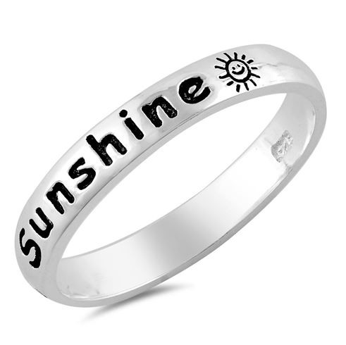 Personalized sterling silver ring for You Are My Sunshine.